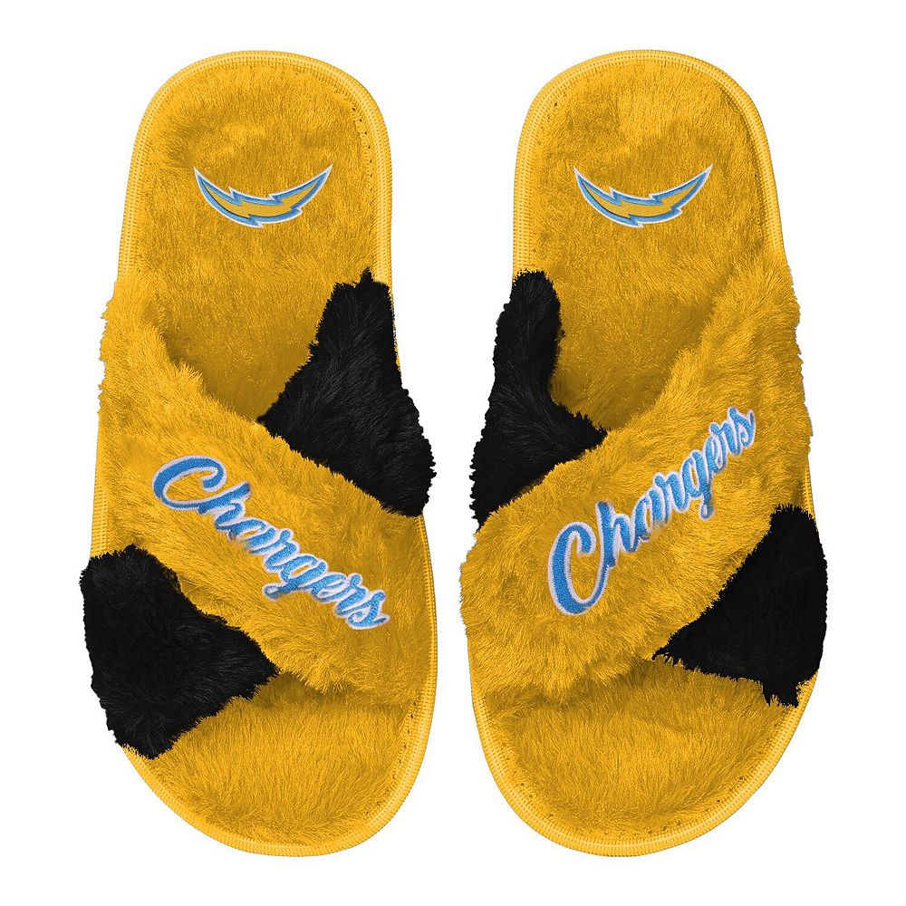 Women's FOCO Gold Los Angeles Chargers Two-Tone Crossover Faux Fur ...