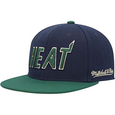 Men's Mitchell & Ness Navy/Green Miami Heat 15th Anniversary Hardwood ...