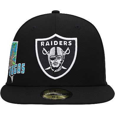 Men's New Era Black Las Vegas Raiders Stateview 59FIFTY Fitted Hat