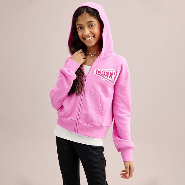 Girls 6-16 SO® Cropped Full-Zip Hoodie in Regular & Plus Size