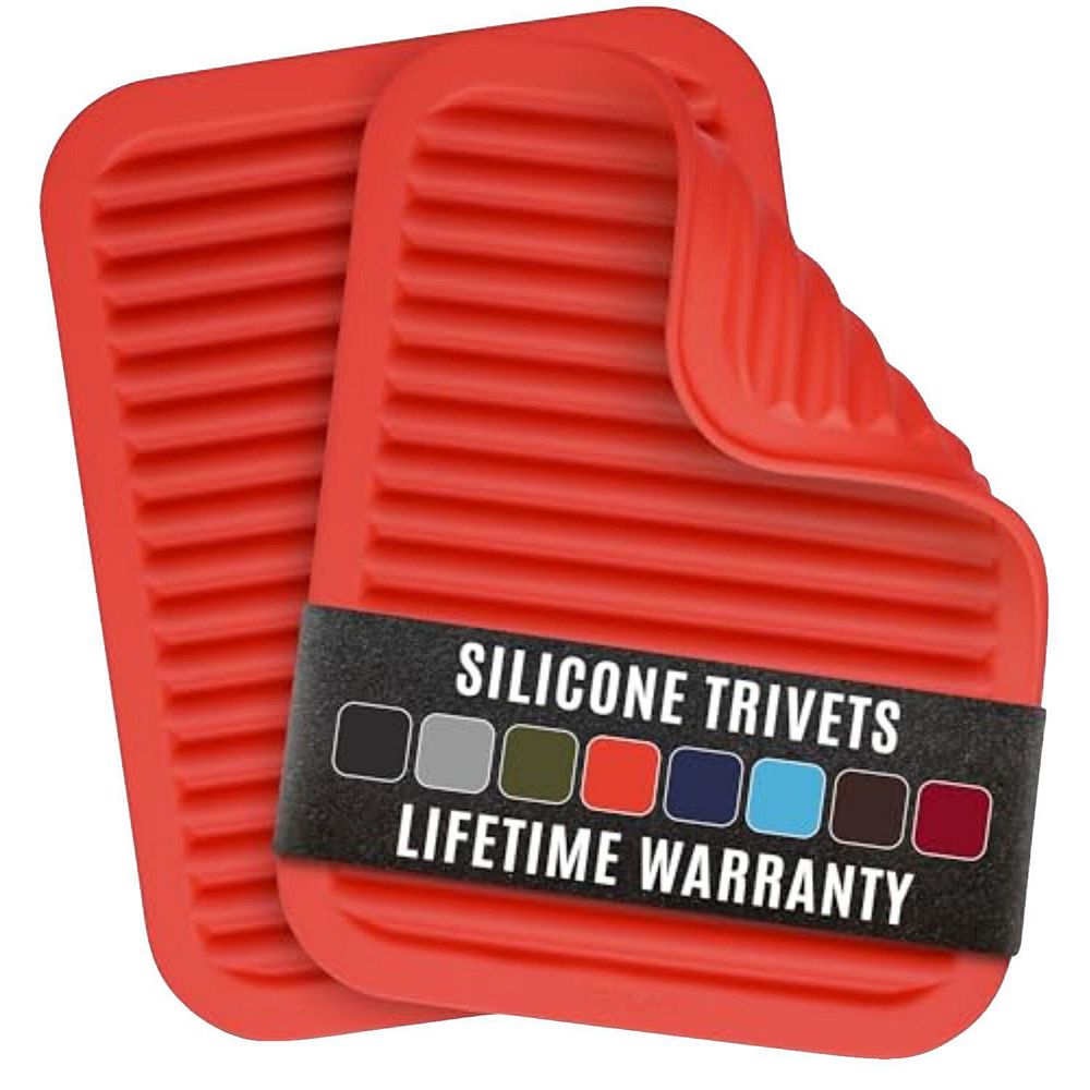 Zulay Kitchen Silicone Trivets For Hot Pots and Pans (2 pack)