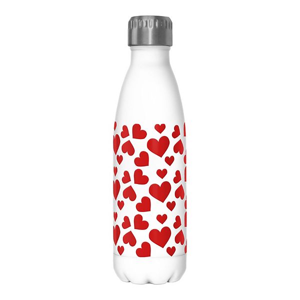 Valentines Red Heart Stainless Steel Water Bottle