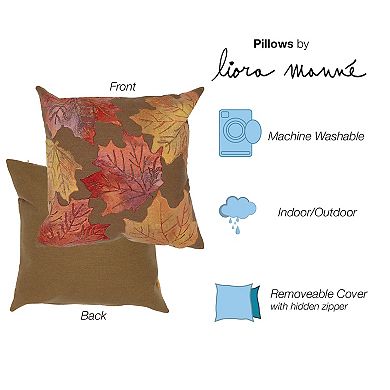Liora Manne Visions IV Leaf Toss Indoor/Outdoor Pillow