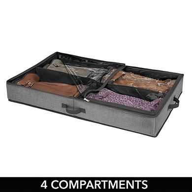 mDesign Fabric Under Bed Boot Storage Organizer Bag