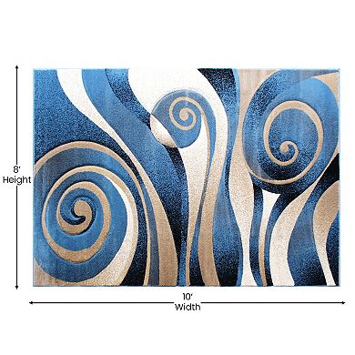 Masada Rugs Masada Rugs 5'x7' Modern Sculpted Area Rug in Blue - Design ...