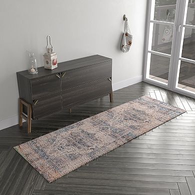 Merrick Lane 2' x 6' Distressed Old English Style Artisan Traditional ...