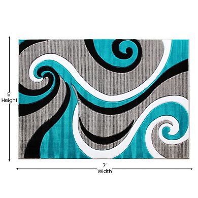 Masada Rugs Masada Rugs Sophia Collection 5'x7' Modern Contemporary ...