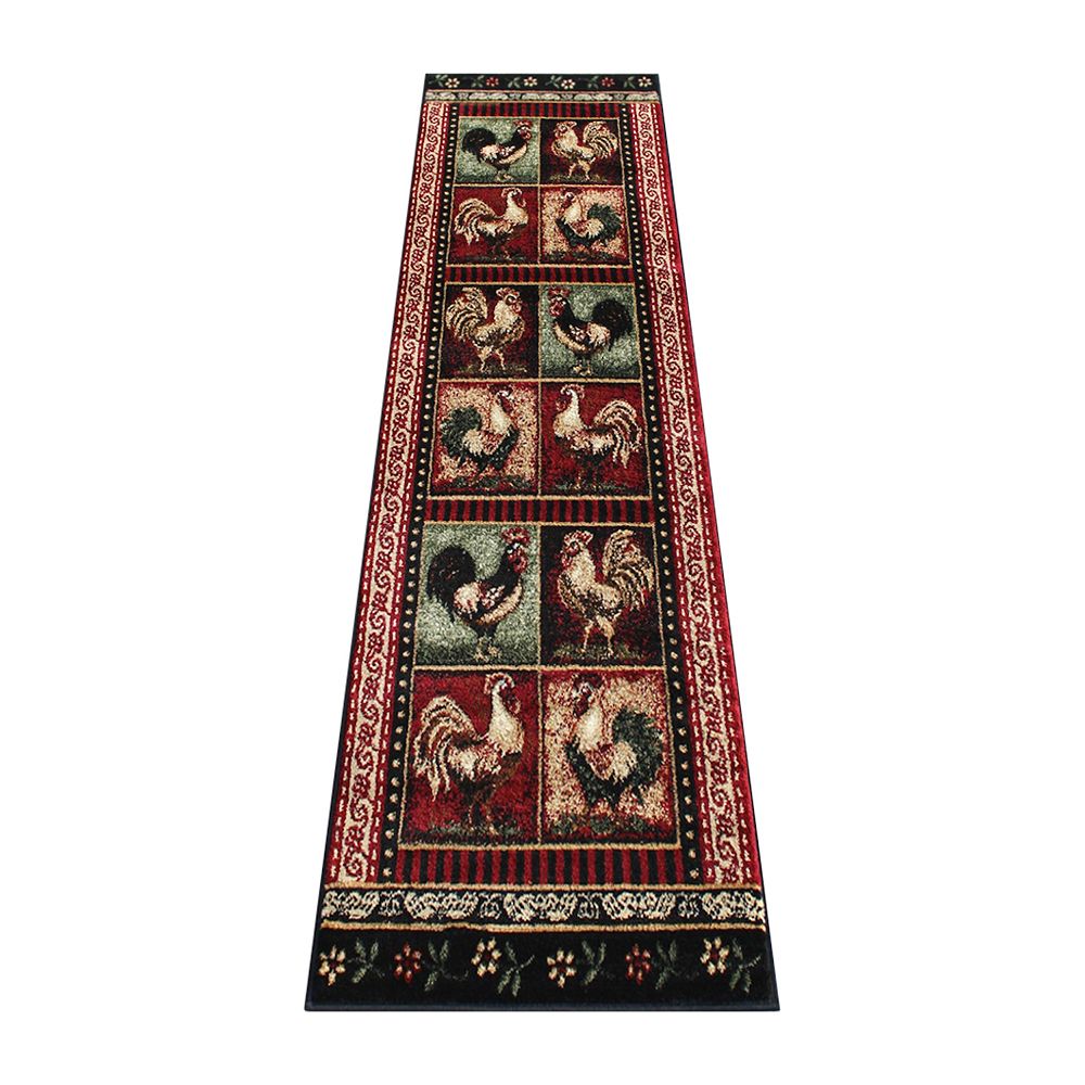 Masada Rugs Masada Rugs 2'x7' Rooster Design Area Rug Runner - Design L379