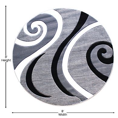 Masada Rugs Masada Rugs Sophia Collection 8'x8' Round Modern ...