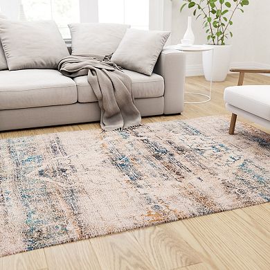 Merrick Lane 5' x 7' Distressed Old English Style Artisan Traditional ...