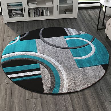 Masada Rugs Masada Rugs Sophia Collection 5'x5' Hand Sculpted Modern ...