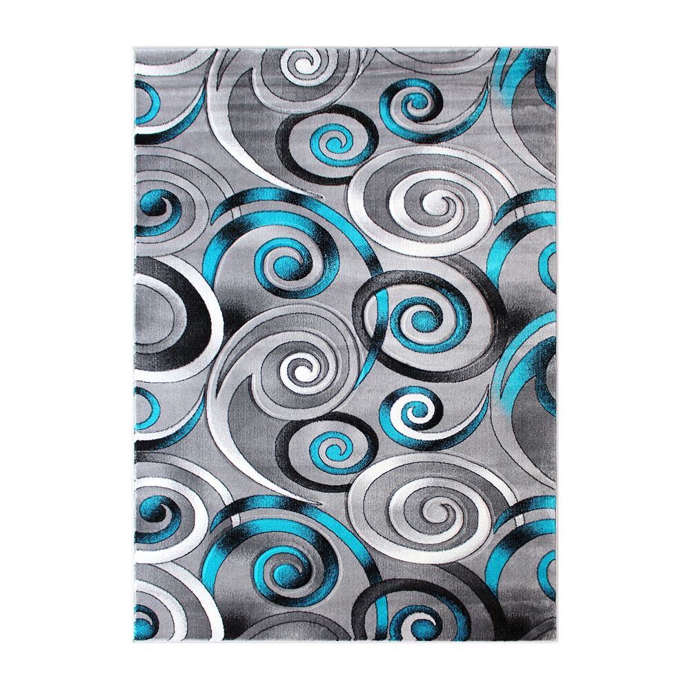 Masada Rugs Masada Rugs DaVincii Collection Turquoise 5'x7 ...