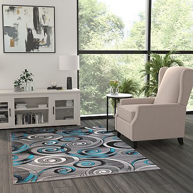 Masada Rugs Masada Rugs DaVincii Collection Turquoise 5'x7 ...