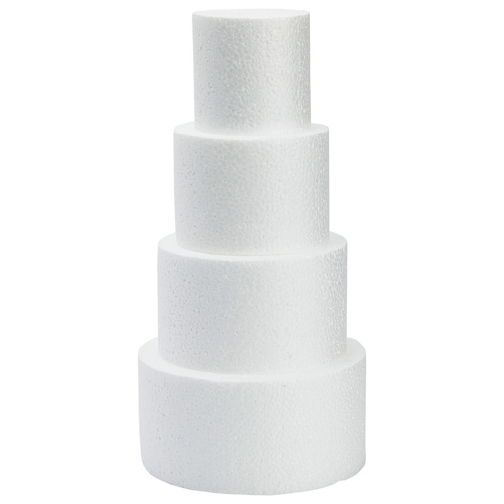 4 Piece Round Foam Cake Dummies for 12" Tall Fake Wedding Cake in 4 ...