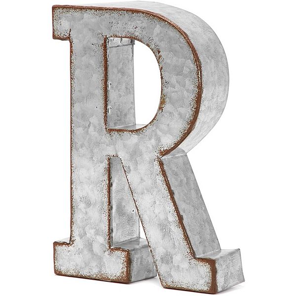 Bright Creations Rustic Letter Wall Decor - Galvanized Metal 3D Letter ...