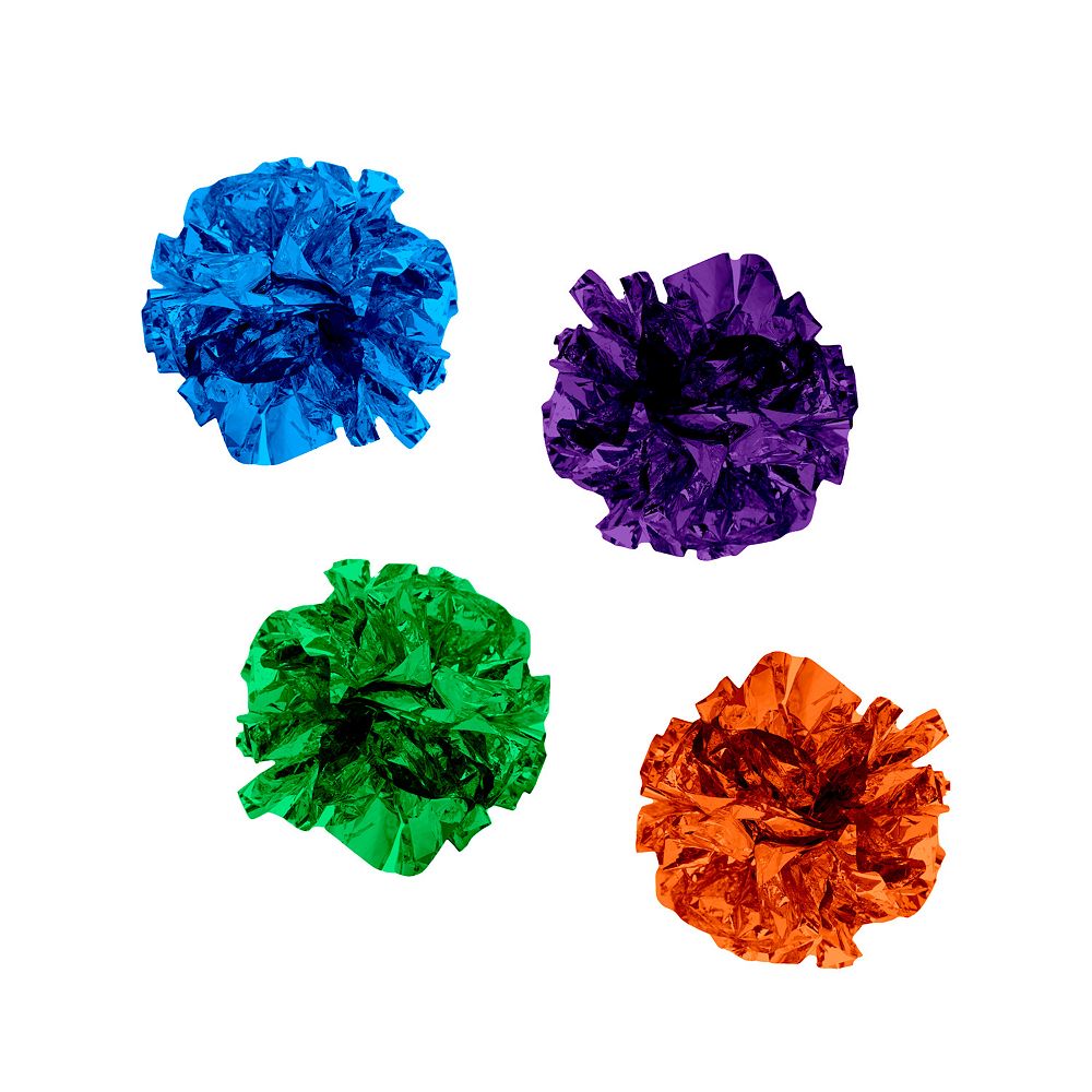Kitty City Multi-Colored Mylar Crinkle Balls 4-Pack