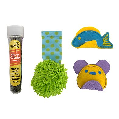 Kitty City Multi-Colored Refillable Catnip Toys 4-Pack