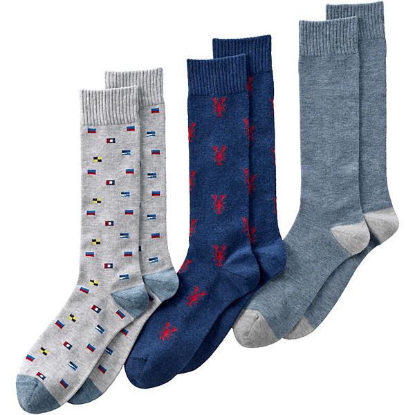 Men's Lands' End 3-Pack Novelty Dress Socks