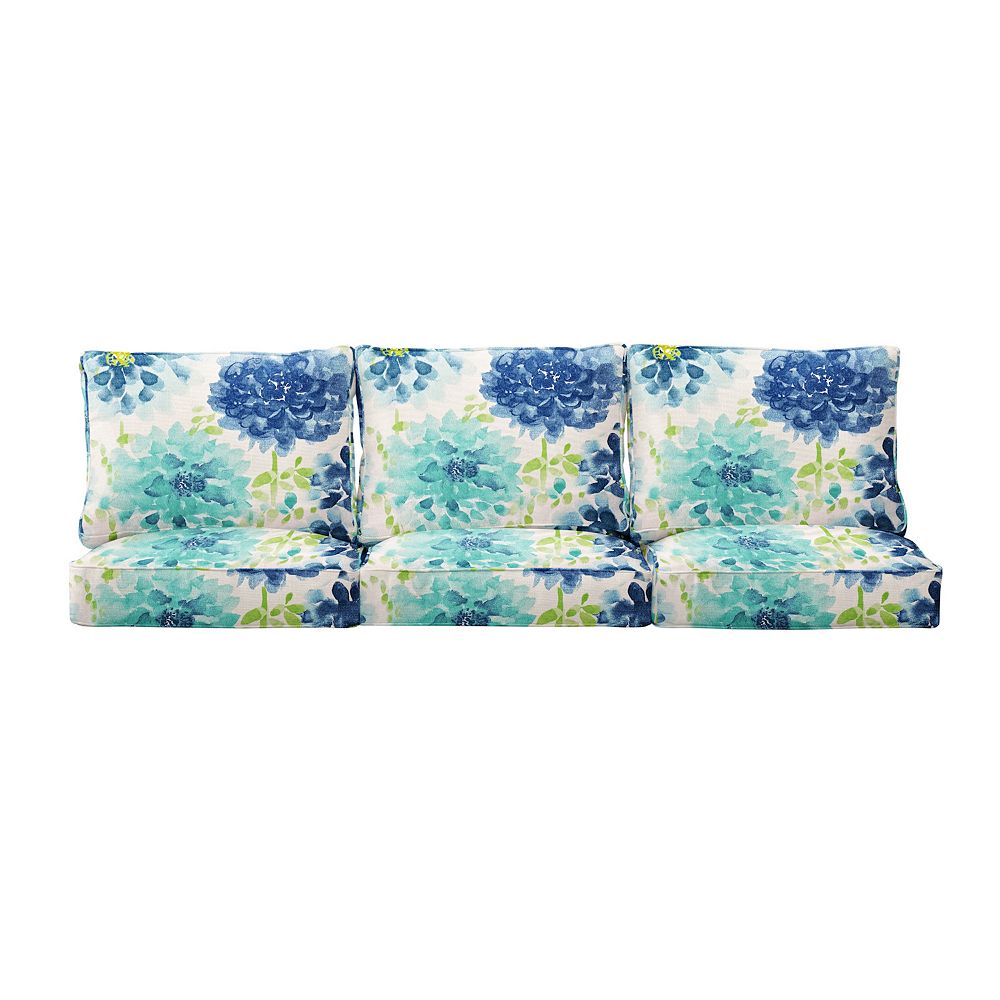Sorra Home Gardenia Seaglass Outdoor/Indoor Deep Seating Bench Cushion Set