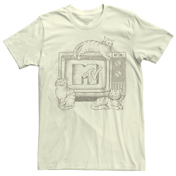 Juniors' MTV Cats Lounging on TV MTV Logo Graphic Tee
