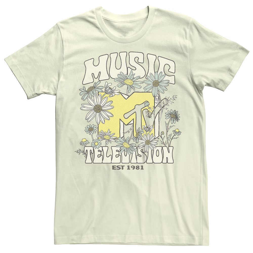 Juniors' MTV EST 1981 Flowers Logo Tee