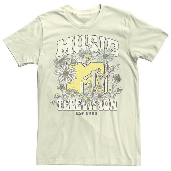 Juniors' MTV EST 1981 Flowers Logo Tee