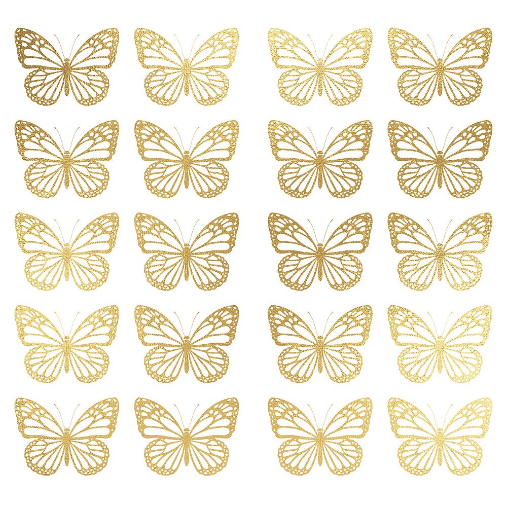 RoomMates Metallic Butterfly Wall Decals 20-piece Set