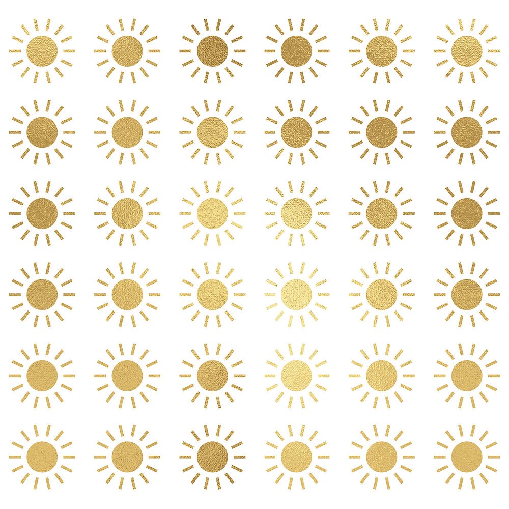 RoomMates Gold Finish Sun Wall Decals 36-piece Set