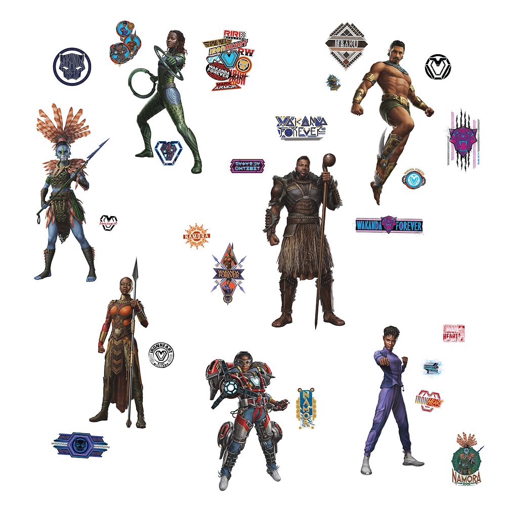 Marvel Black Panther Wakanda Forever Wall Decals 29-piece Set by RoomMates