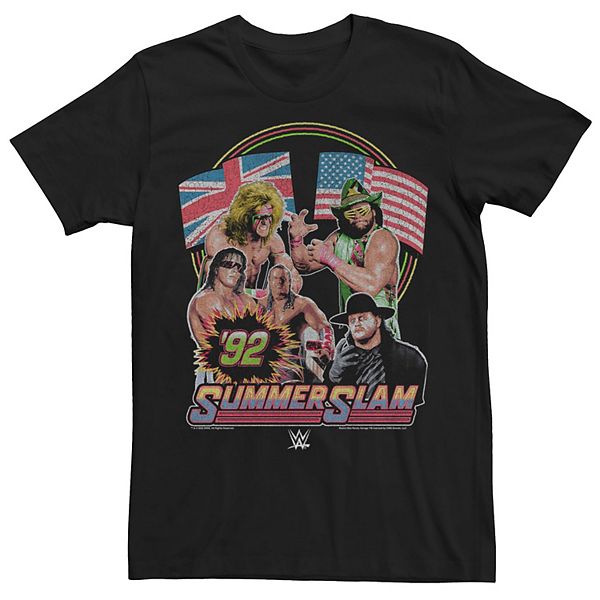 Men's WWE Sumerslam 92 Stellar Wrestlings UK vs USA Poster Tee