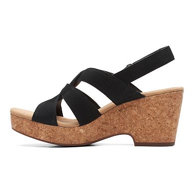 Clarks® Giselle Beach Women's Nubuck Leather Wedge Sandals