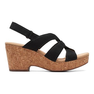 Clarks® Giselle Beach Women's Nubuck Leather Wedge Sandals