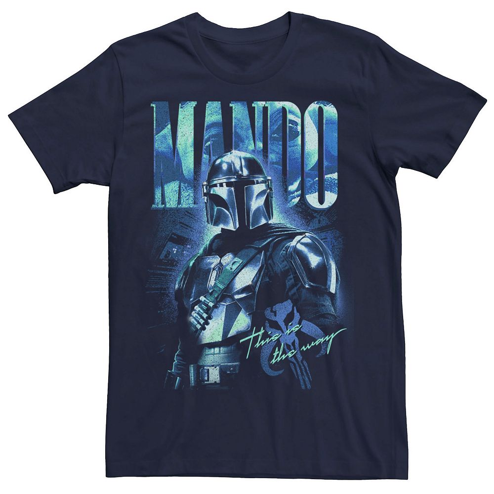 Men's Star Wars The Mandalorioan Big Mando Glow Poster Tee