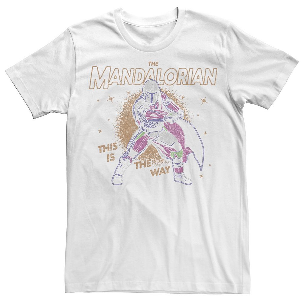 Men's Star Wars The Mandalorioan Dark Mando Comic Poster Tee