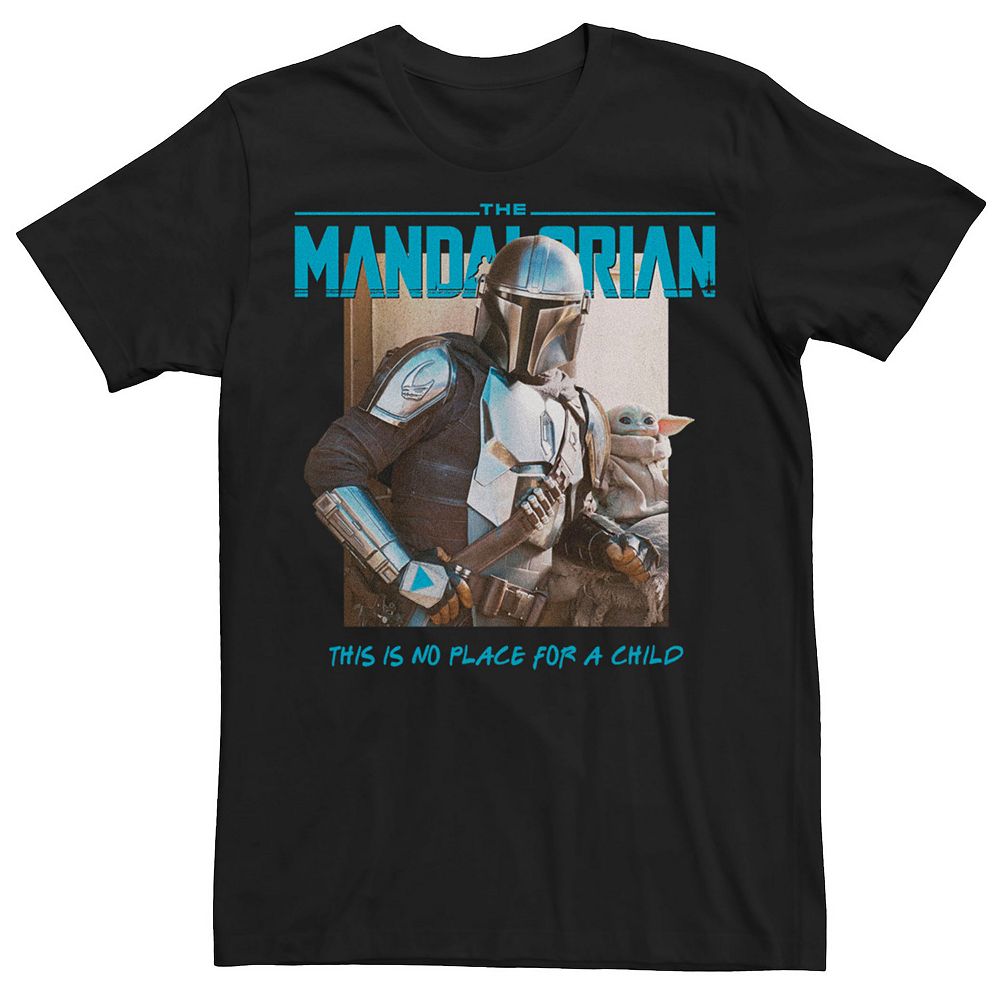 Men's Star Wars The Mandalorioan Mando No Place For A Child Poster Tee