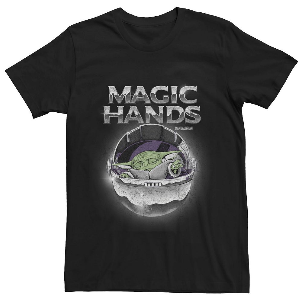 Men's Star Wars The Mandalorioan Magic Hands Grogu Chorme Tee