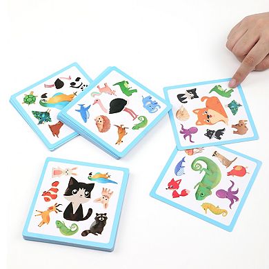PicassoTiles 56-Piece Animal Speed Matching Game Cards for 3 Year Olds ...