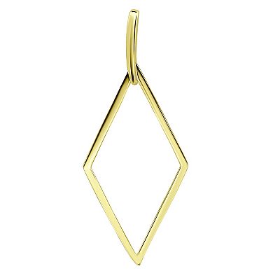 Aleure Precioso Sterling Silver Open Diamond Shaped Drop Earrings