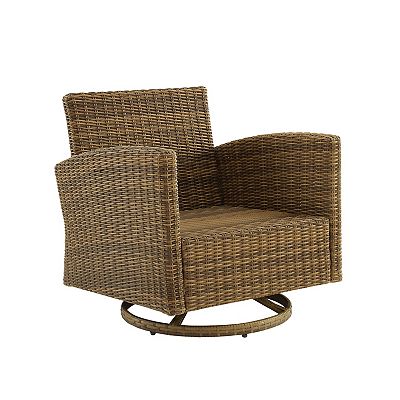 Bradenton Outdoor Wicker Swivel Rocker Chair Gray Weathered Brown