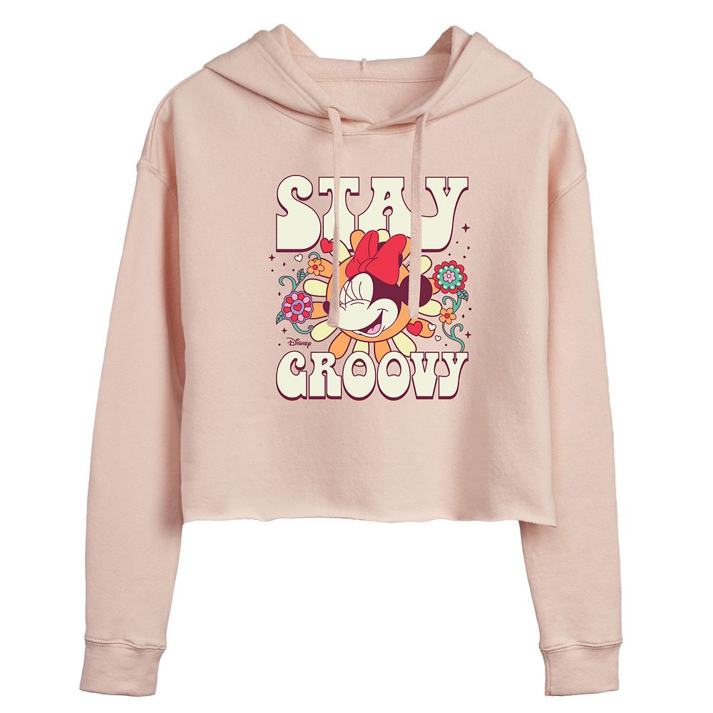 Disney's Mickey Mouse Stay Groovy Juniors' Cropped Hoodie