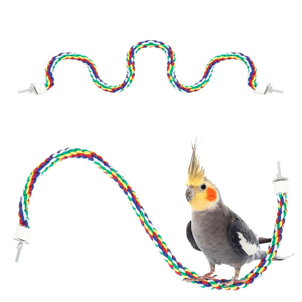Colorful Bird Rope Perch for Parrots Playing, Chewing or Preening (35 ...