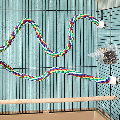 Colorful Bird Rope Perch for Parrots Playing, Chewing or Preening (35 ...