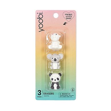 Yoobi Eraser 3-Piece 3D Zoo