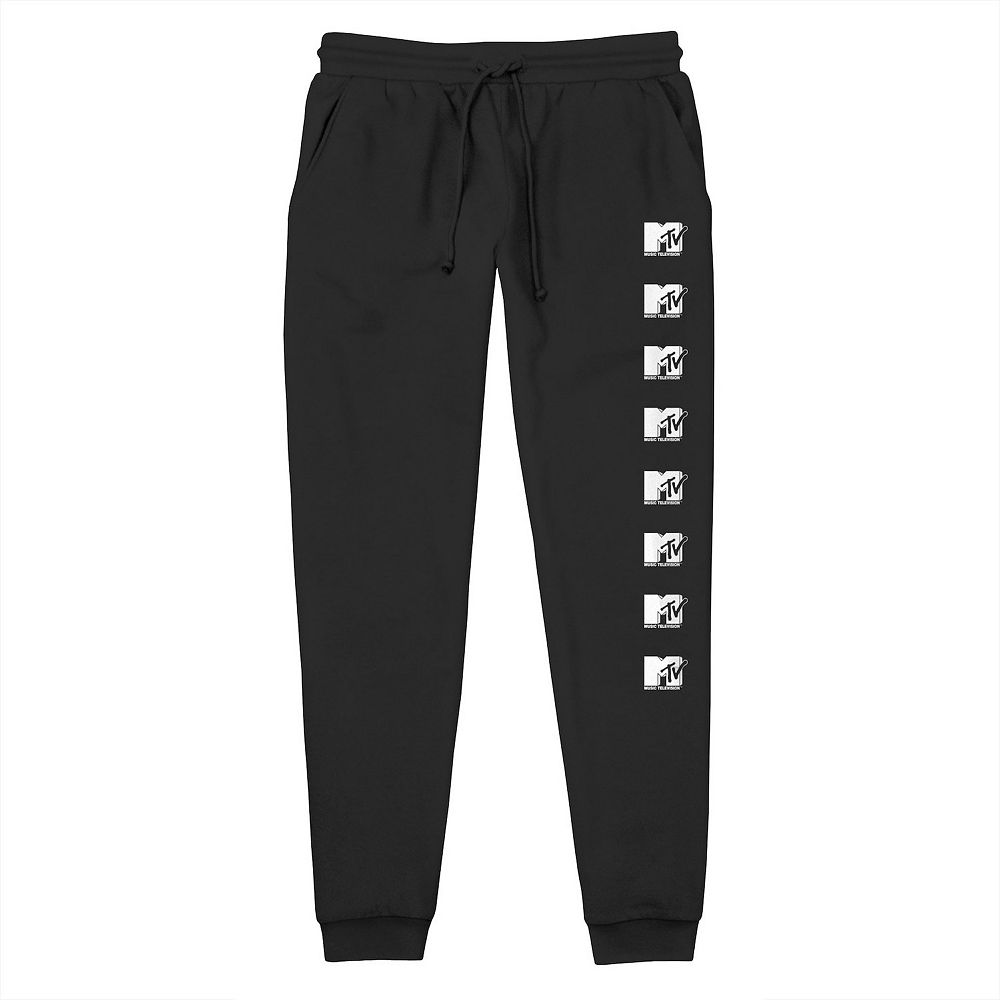 Men's MTV Repeat Vertical Logo Banded Bottom Pajama Pants