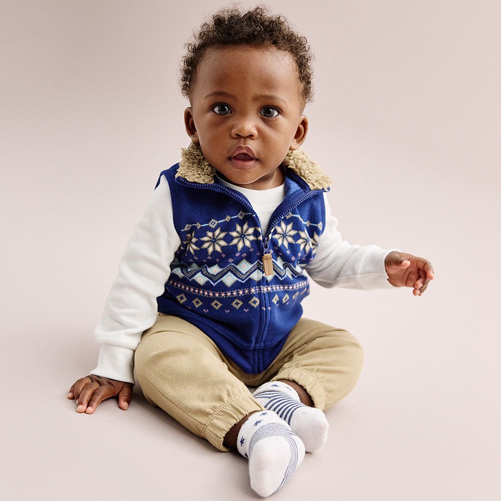 Baby Boy Carter's 3-Piece Fair Isle Little Vest, Bodysuit, and Pant Set