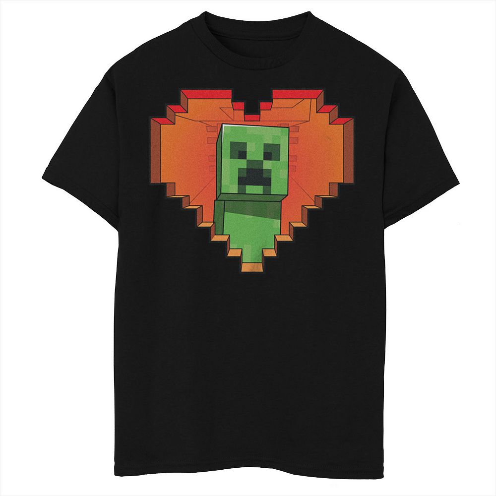 Boys 6-20 Minecraft Creeper Heart Graphic Tee