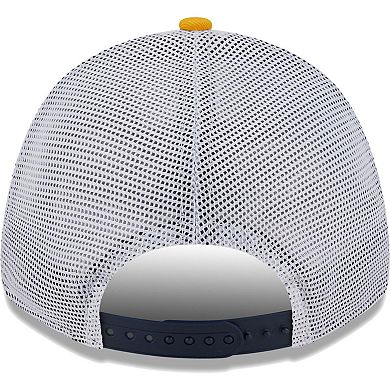 Men's New Era Navy/Gold LA Galaxy Patch 9FORTY Trucker Snapback Hat