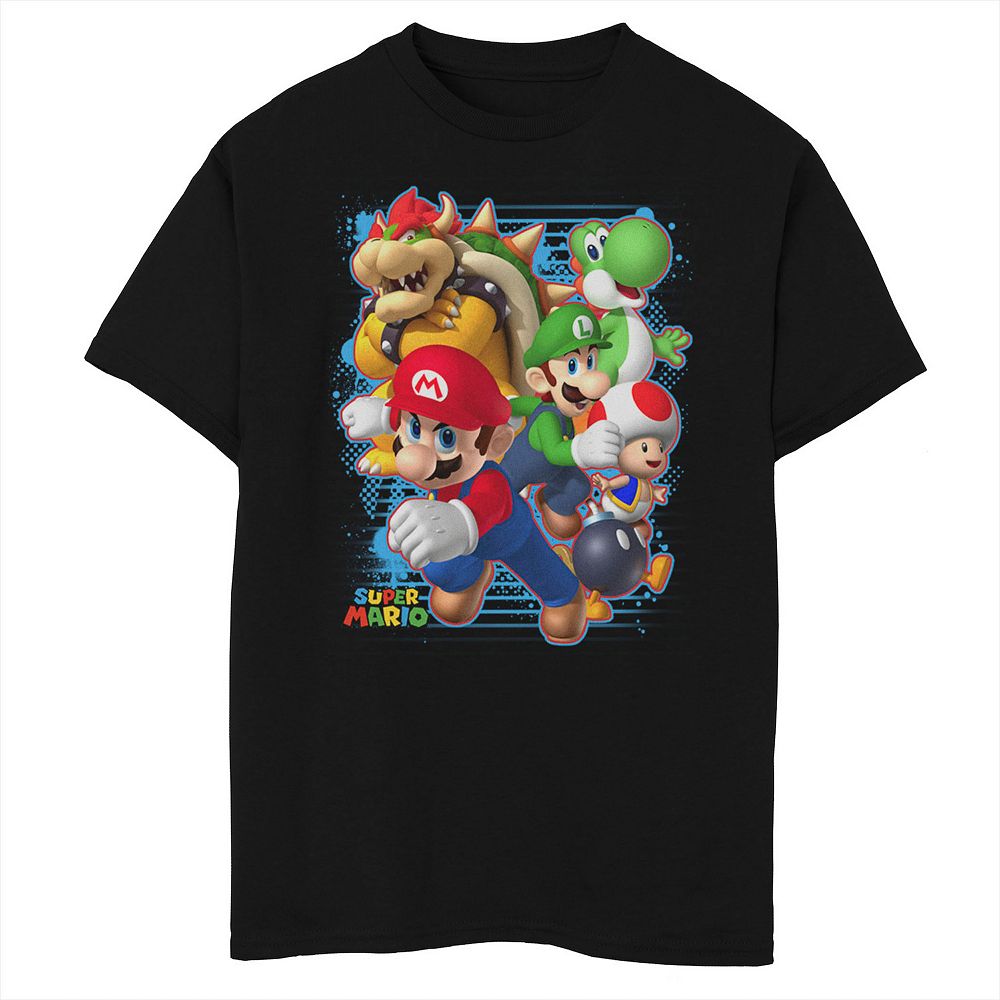 Boys 8-20 Nintendo Blast Out Team Yoshi Mario Luigi Bowser Graphic Tee