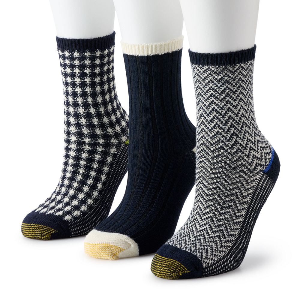 Women's GOLDTOE® 3-Pack Houndstooth Crew Socks