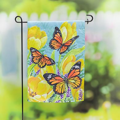 Evergreen Enterprises Tulip Butterfly Garden Flag